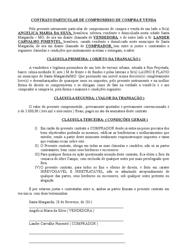 contrato de compra e venda