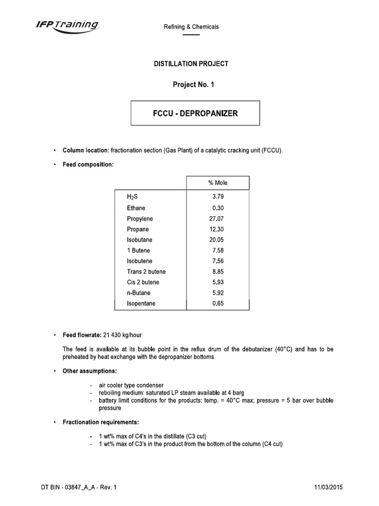 Fccu Depropanizer (Group 1) | PDF