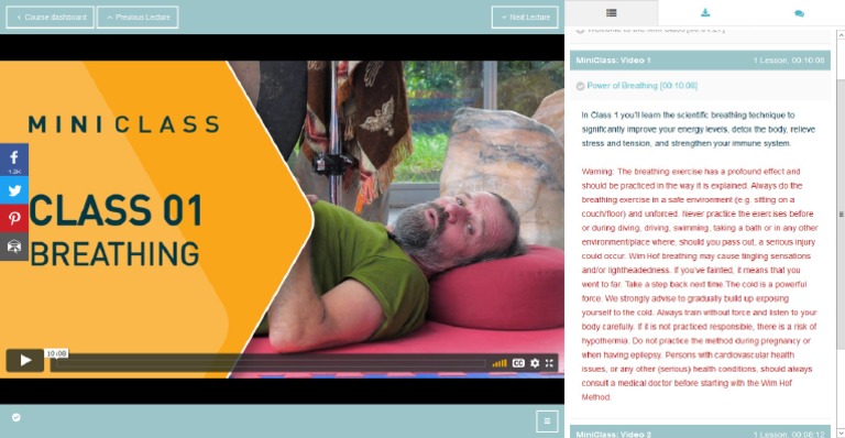 02 - MiniClass - E-Learning - Wim Hof Method | PDF