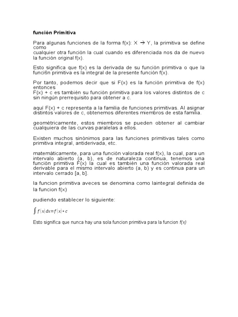 Función Primitiva | PDF