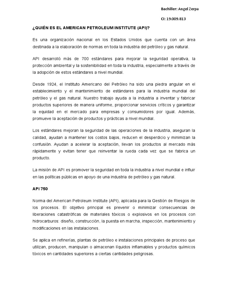 Norma API | PDF | Petróleo | Refinería de petróleo