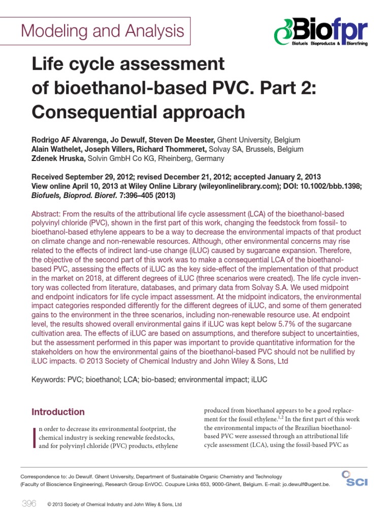 Life Cycle Assessment of Bioethanol | PDF | Life Cycle Assessment ...