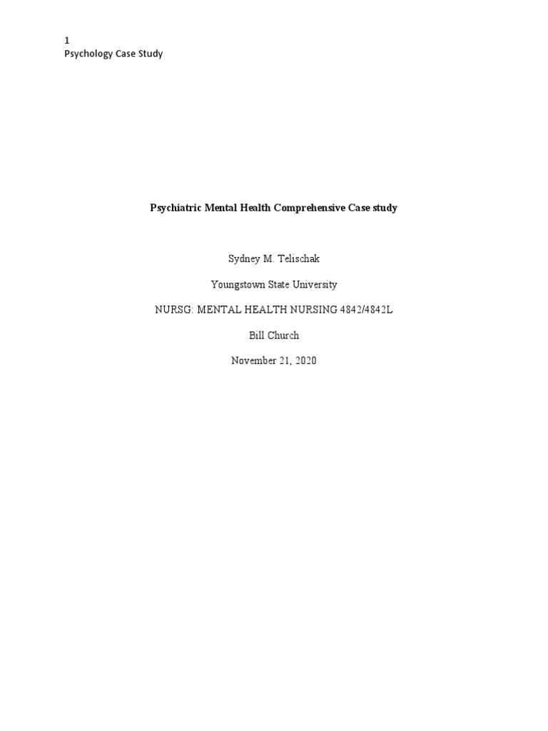 Case Study | PDF | Depression (Mood) | Major Depressive Disorder