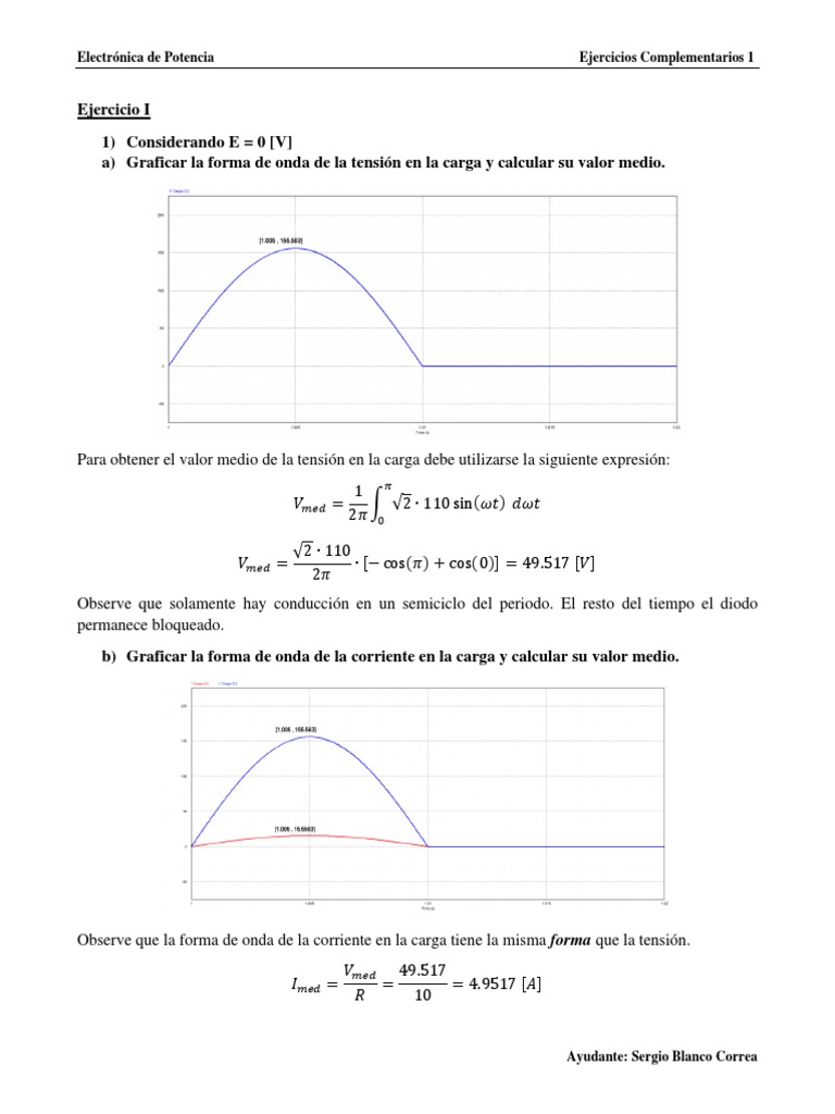 Ejercicios Complementarios 1 Diodos-Solución | PDF | Rectificador | Electricidad