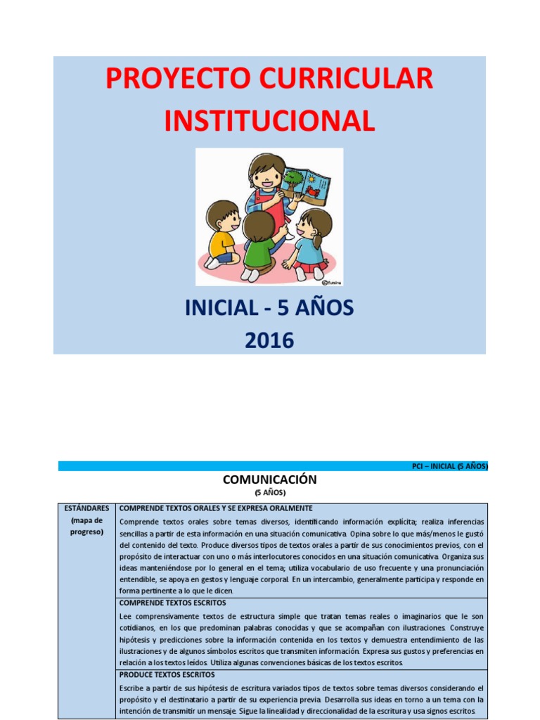 Proyecto Curricular Institucional 2016-2020 PCI inicial | PDF | Ritmo ...