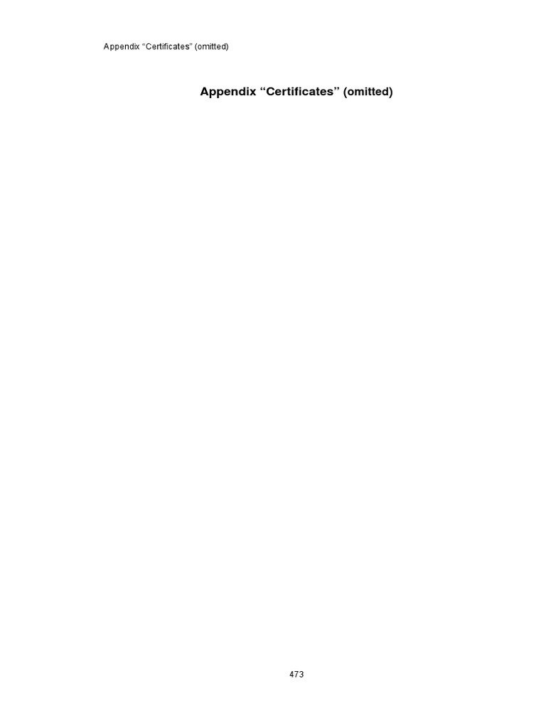 Appendix "Certificates" : Omitted | PDF