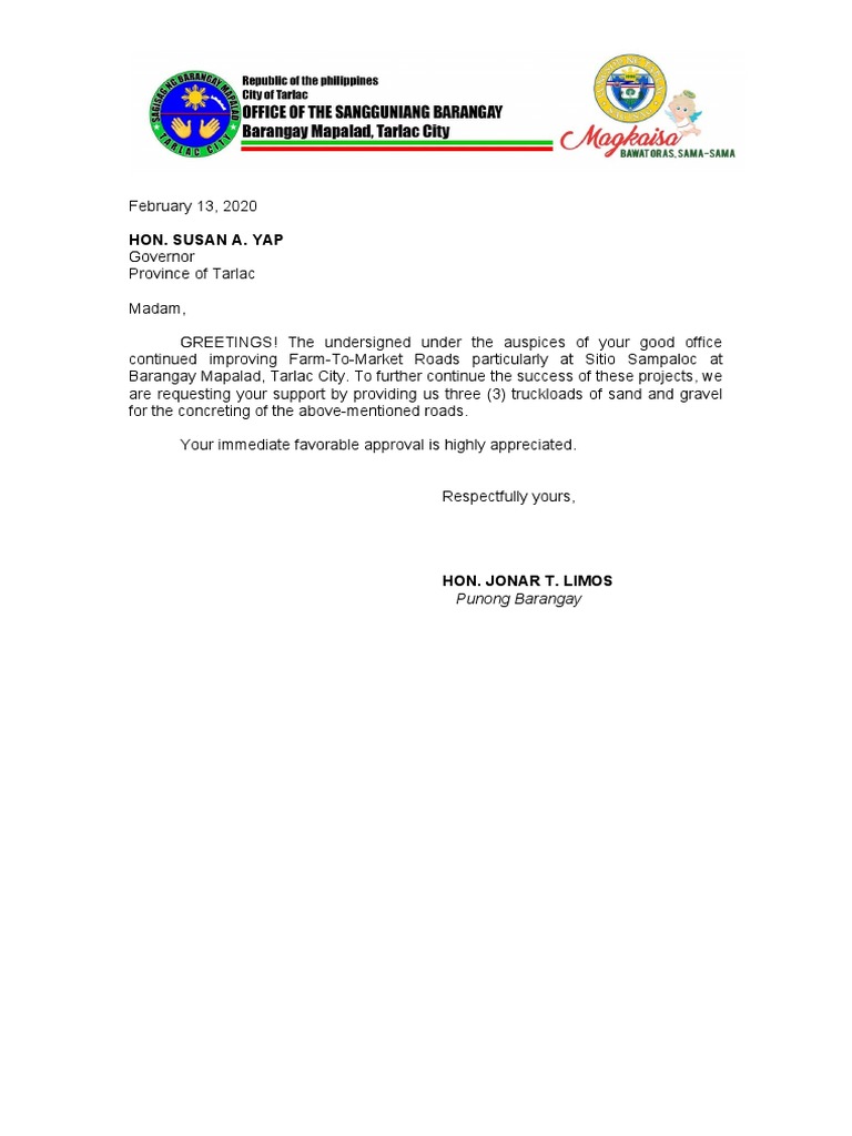 Request Sand GOV and MAYOR | PDF