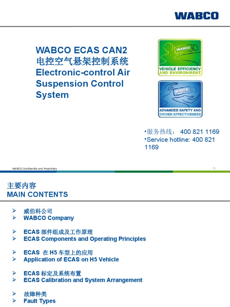 Electronic-control Air Suspension Control System空气悬架控制系统ECAS（中英文） | PDF