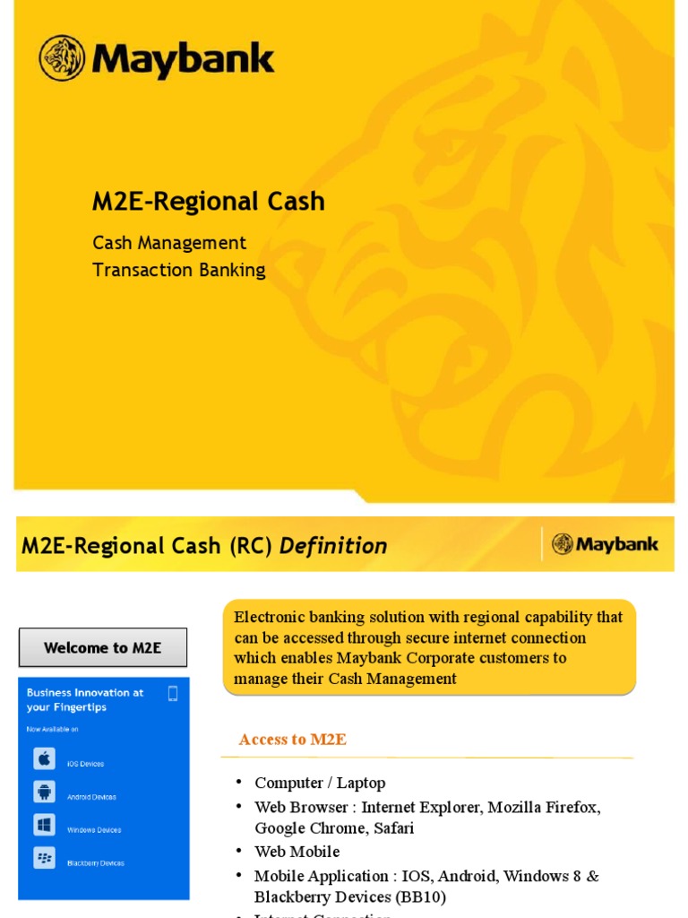 M2E-Regional Cash: Cash Management Transaction Banking | PDF | Cheque ...