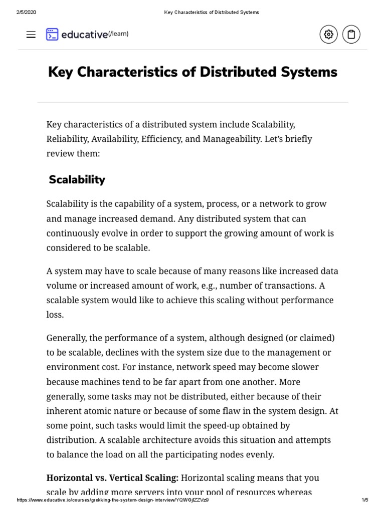 Key Characteristics of Distributed Systems | PDF | Scalability | Distributed Computing