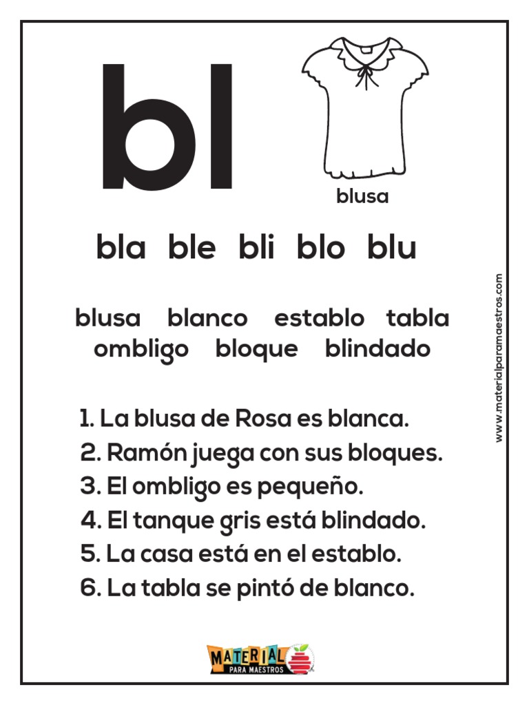 Hojas de Lectura de Las Silabas Trabadas | PDF | Naturaleza