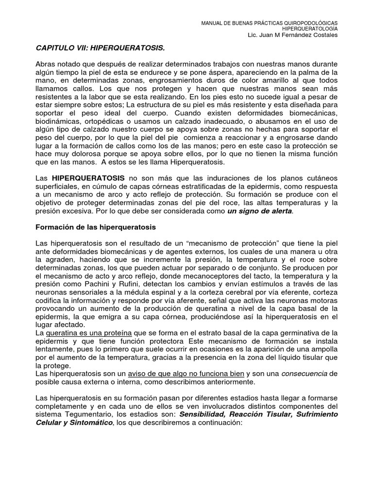 Hiperqueratosis: Tipos y Tratamientos | PDF | Dedo del pie | Piel