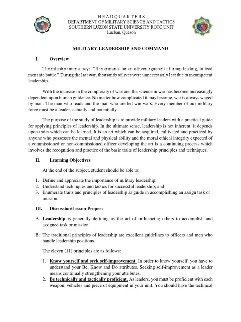 Military Leadership and Command I | PDF | Leadership | Courage