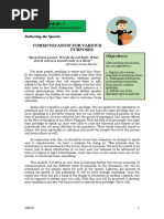Module 6 Communication For Various Purposes | PDF | Public Speaking ...
