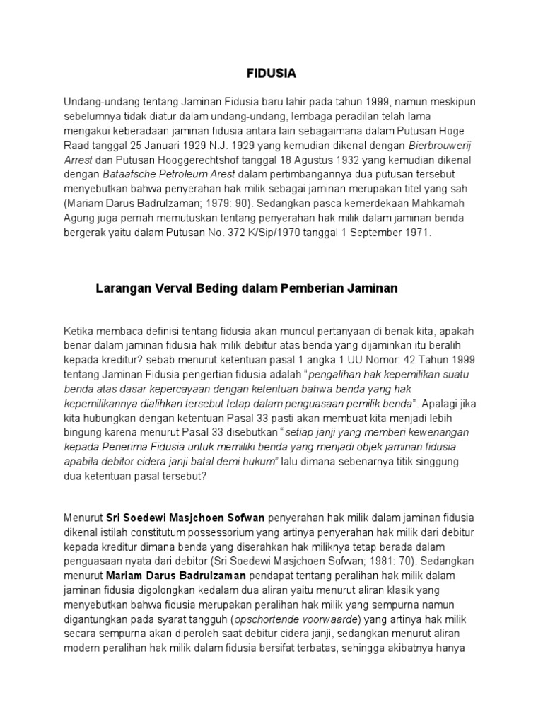 Undang Fidusia | PDF
