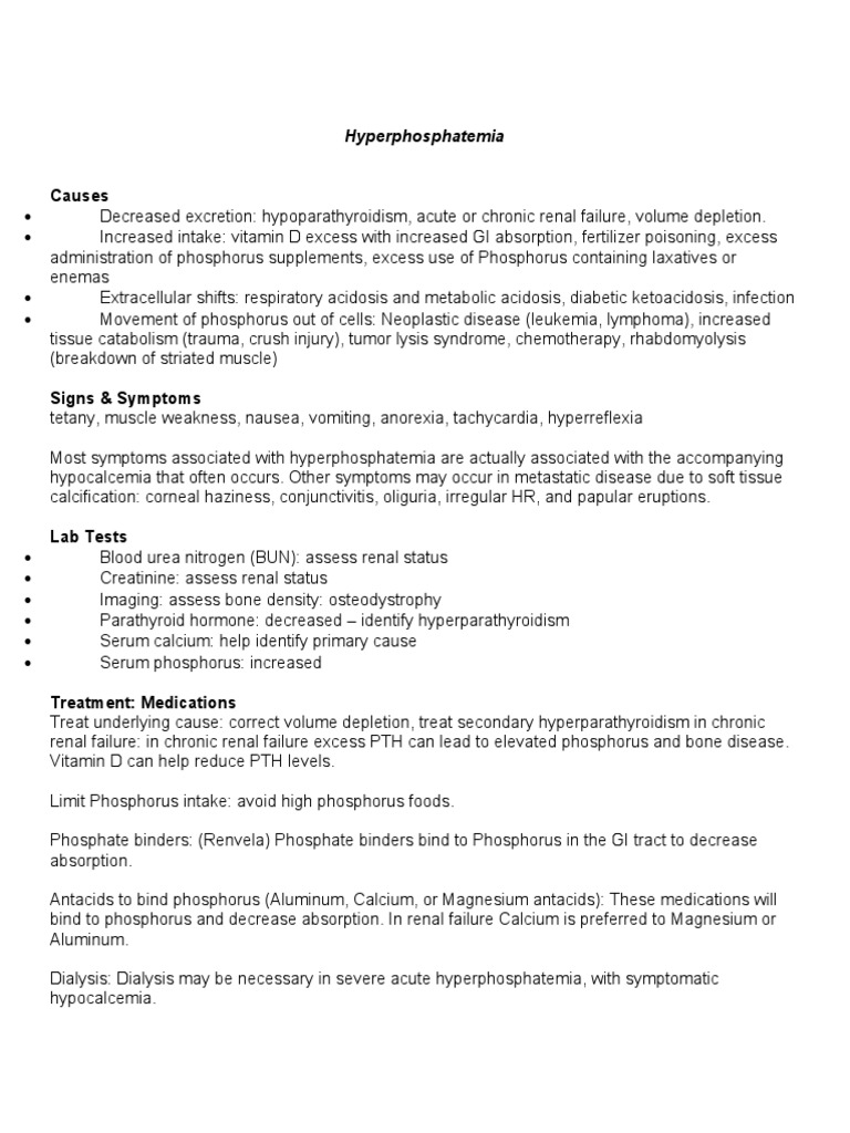 Hyperphosphatemia | PDF | Self-Improvement | Science & Mathematics