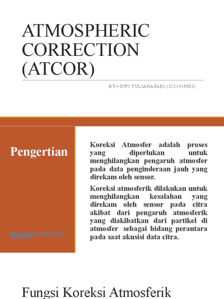 Atmospheric Correction (Atcor) | PDF