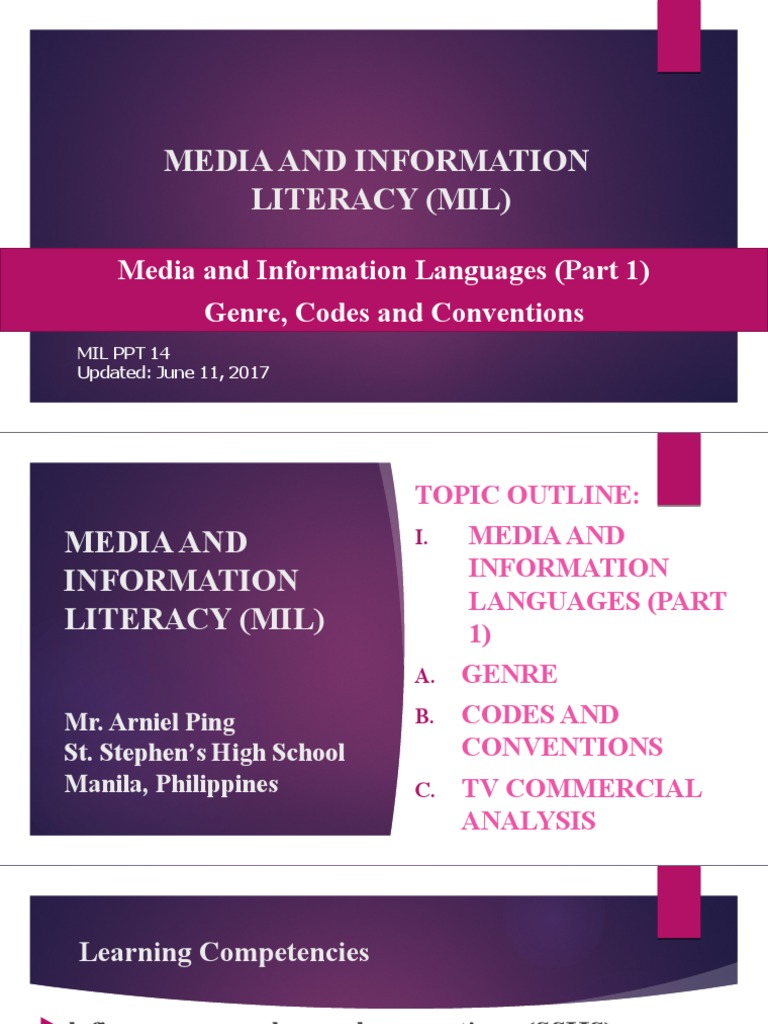 7.MIL 6. Media and Information Languages (Part 1) - Genre, Codes and ...