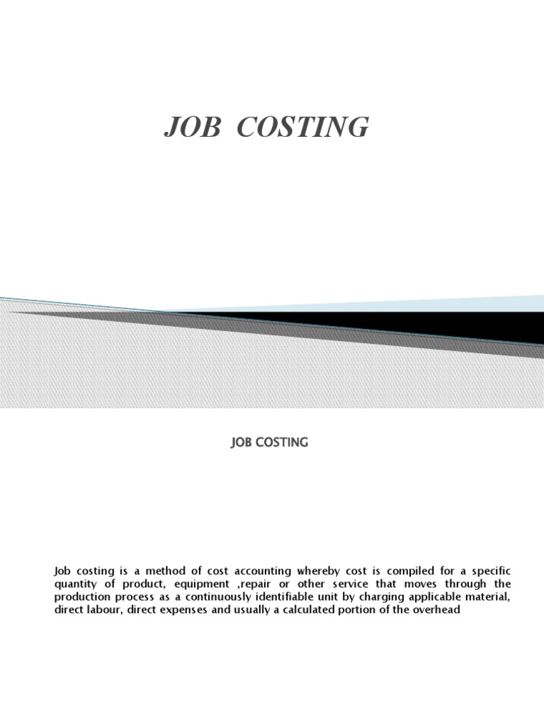 Job Costing | PDF | Cost | Labour Economics