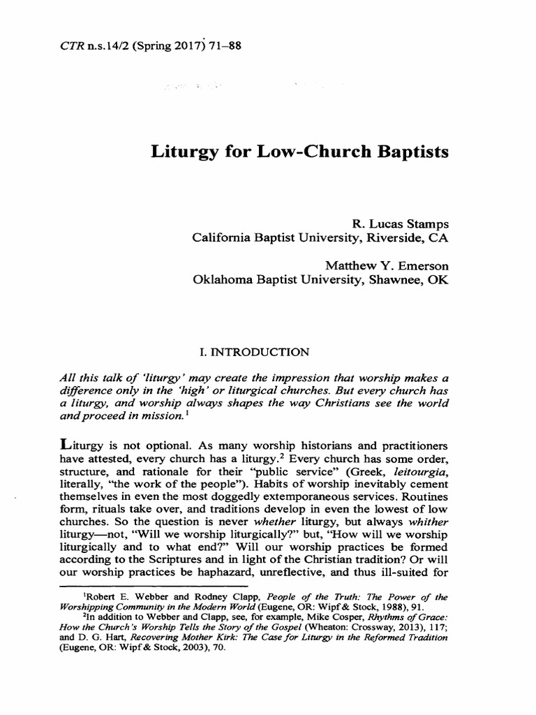 Liturgy For Low Church Baptists With Ma | PDF | Eucharist | Mass (Liturgy)
