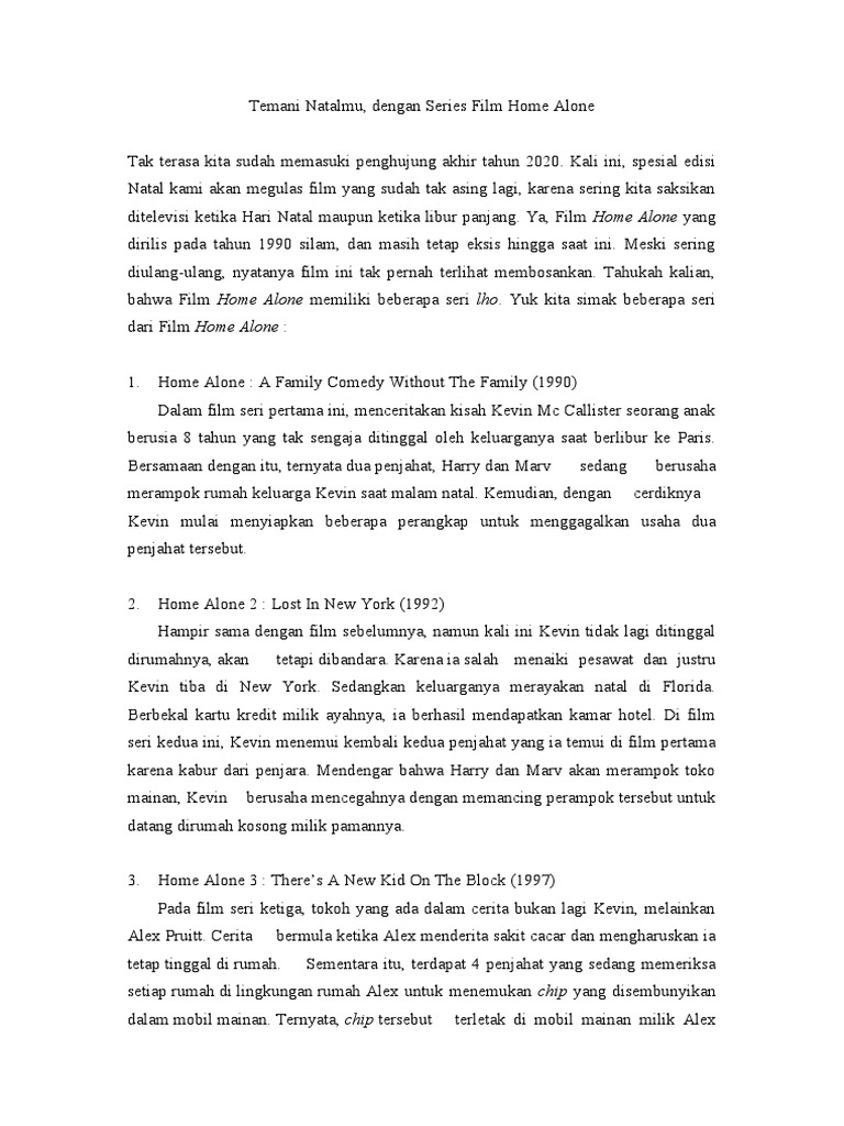 Series Film Home Alone | PDF