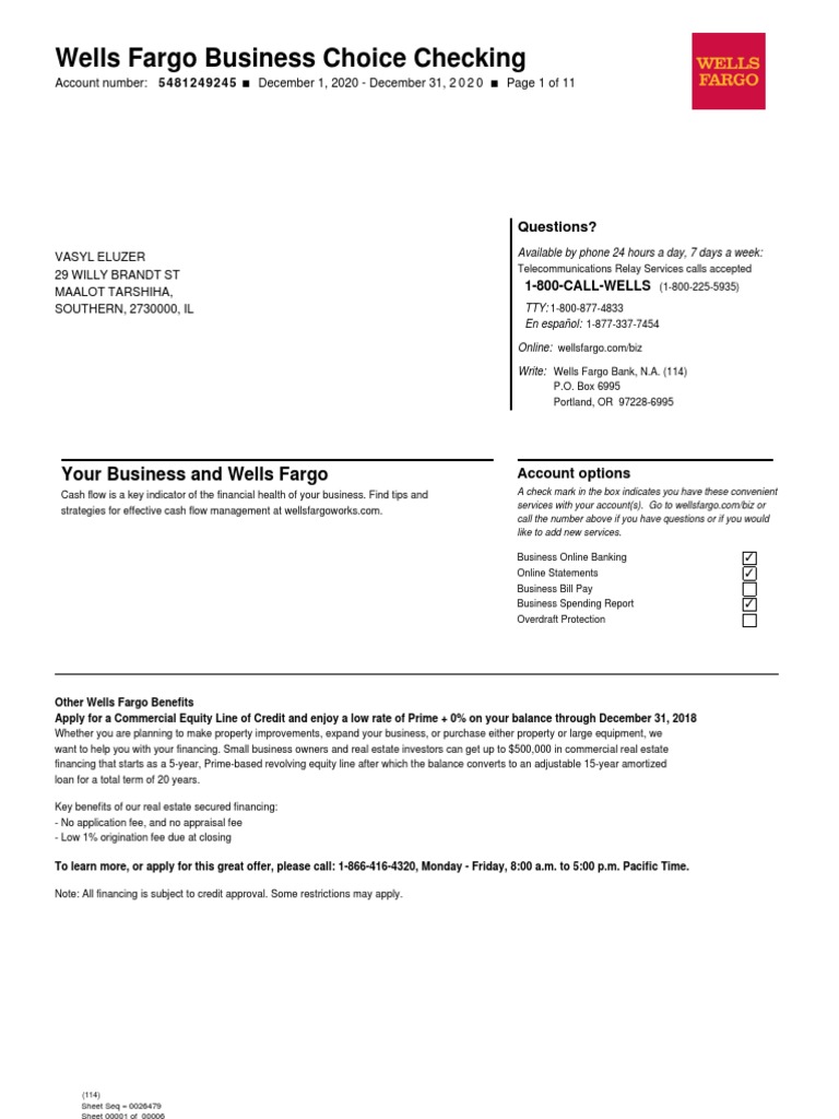 Wells Fargo Business Choice Checking | PDF | Overdraft | Debit Card