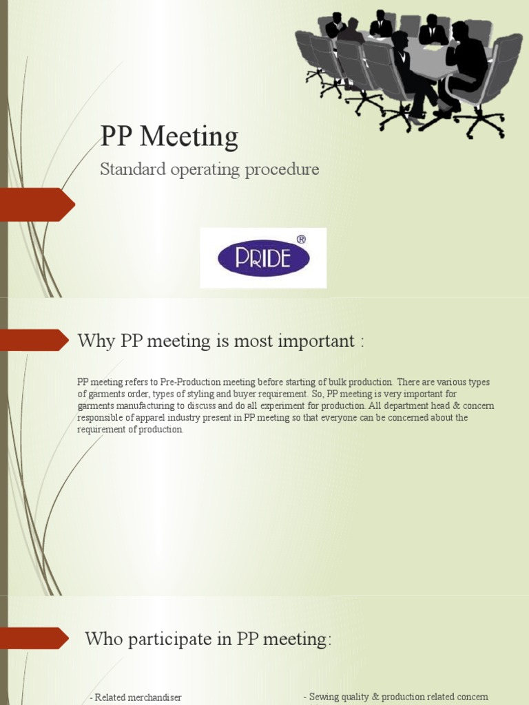 PP Meeting SOP | PDF | Clothing | Textiles
