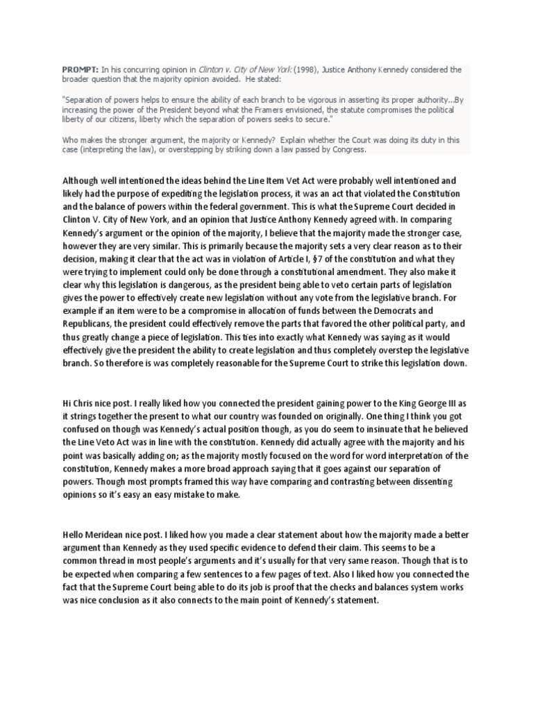 PROMPT: in His Concurring Opinion in | PDF | Separation Of Powers Under ...