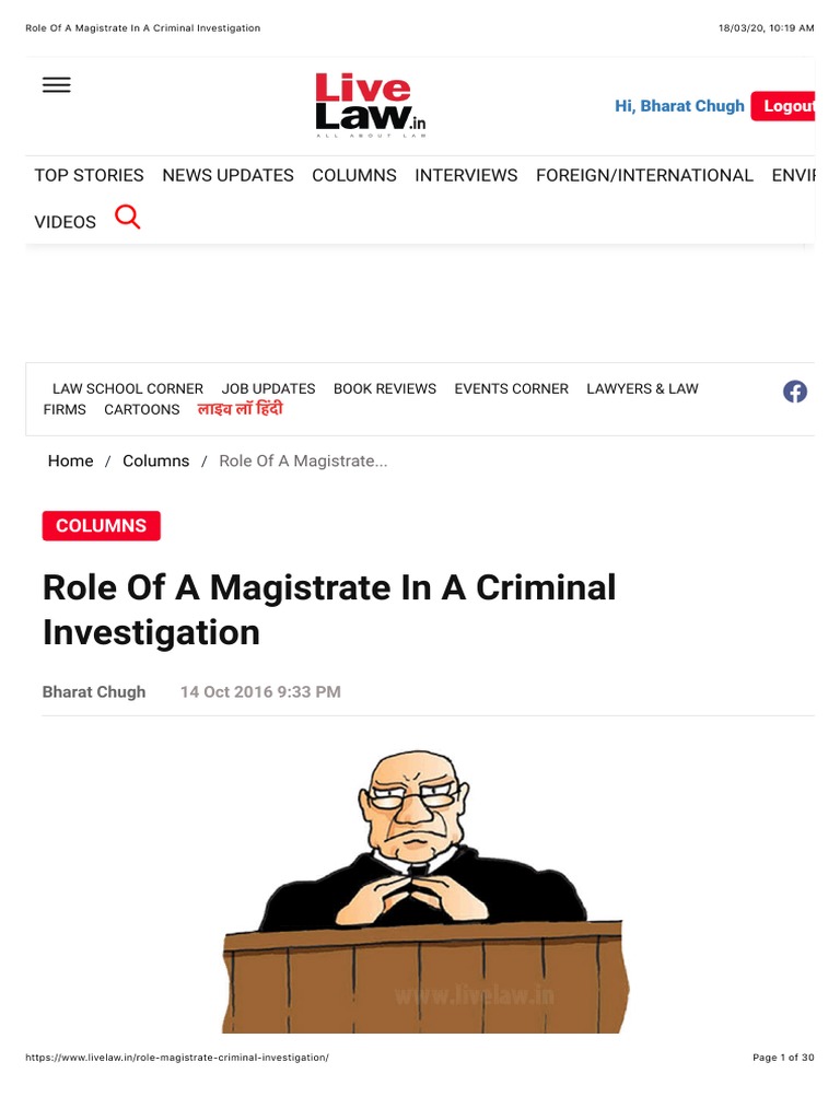 Role of A Magistrate in A Criminal Investigation | PDF | Arrest | Witness