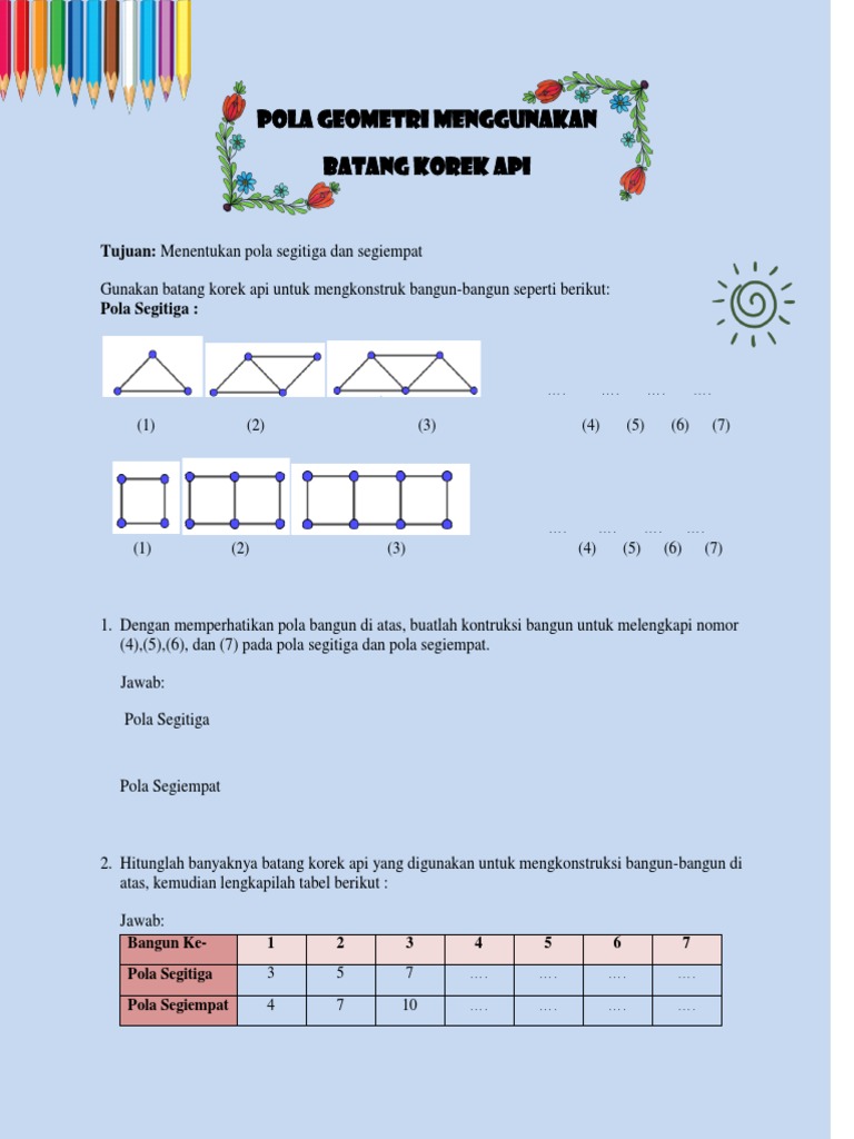 Pola Geometri Menggunakan Batang Korek Api | PDF