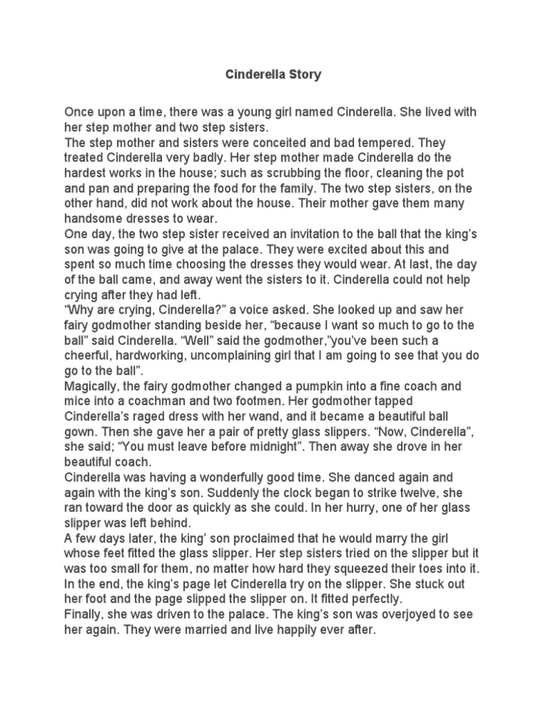 Cinderella Story As Example of Narrative Text | PDF | Cinderella