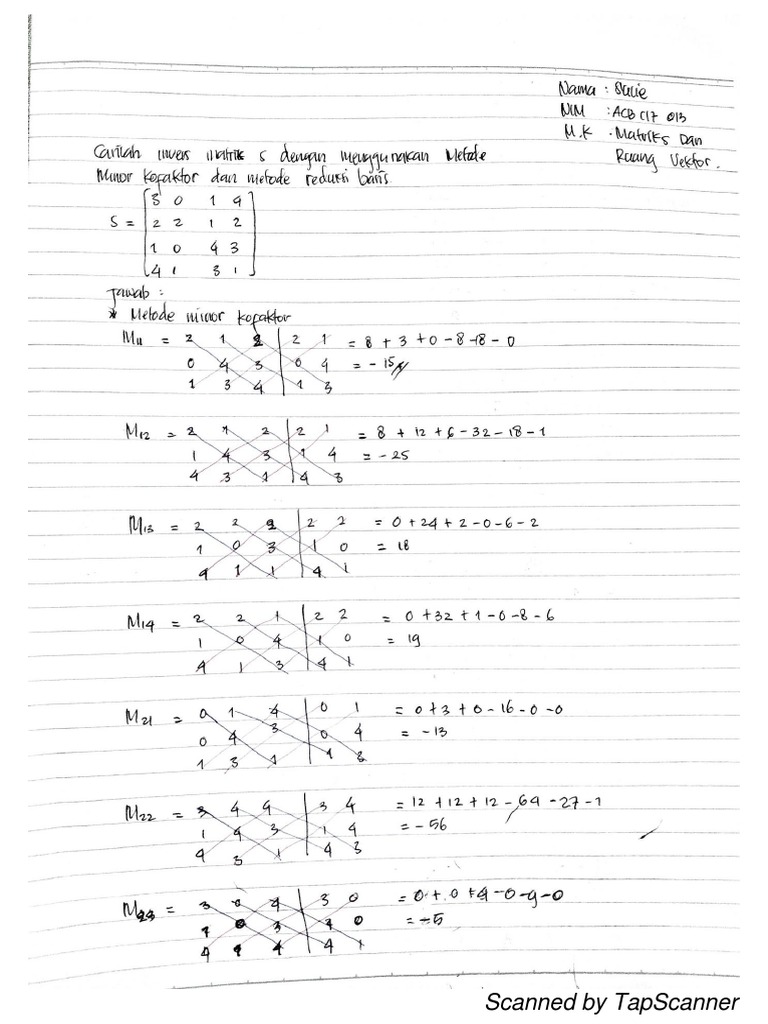 Tugas 3 Matriks Dan Ruang Vektor | PDF