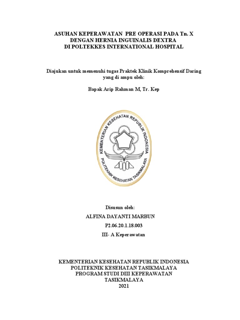 Alfina Dayanti Marbun - P20620118003 - ASKEP PRE OPERASI HERNIA | PDF