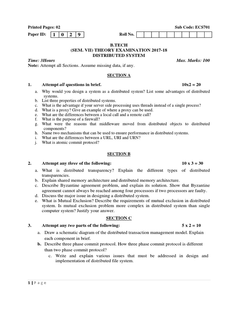 Distributed System Ecs 701 | PDF | Distributed Computing | Object ...