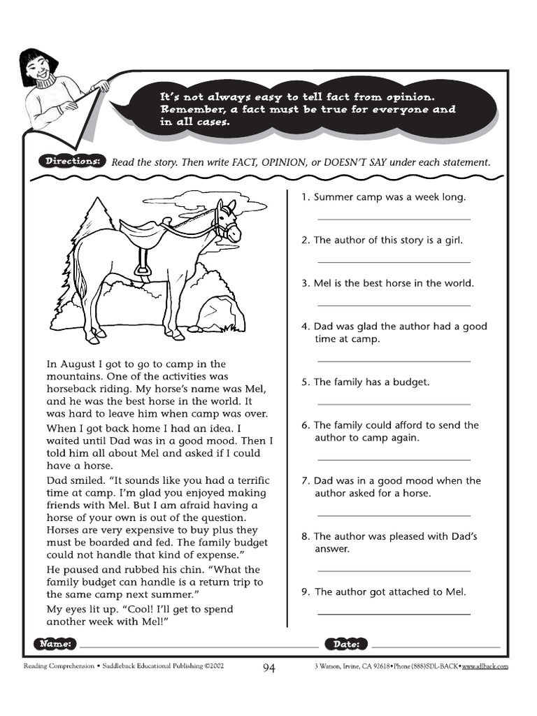 Reading Comprehension p.94 - Summer Camp | PDF