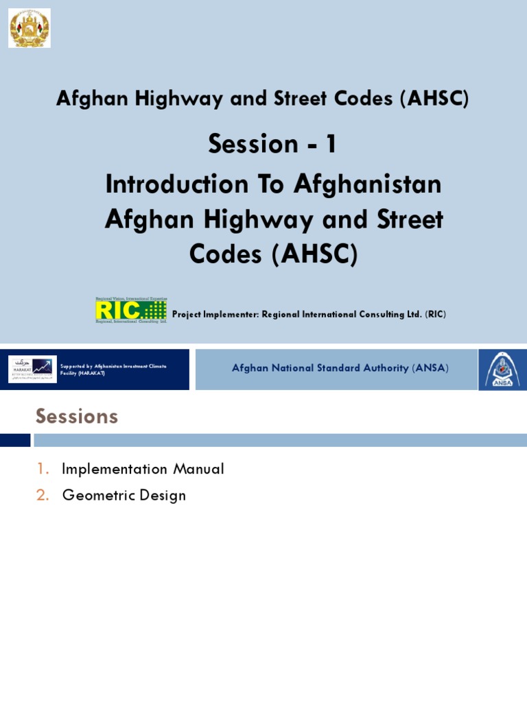 Afghan Highway and Street Code Overview | PDF | Traffic | Geotechnical ...