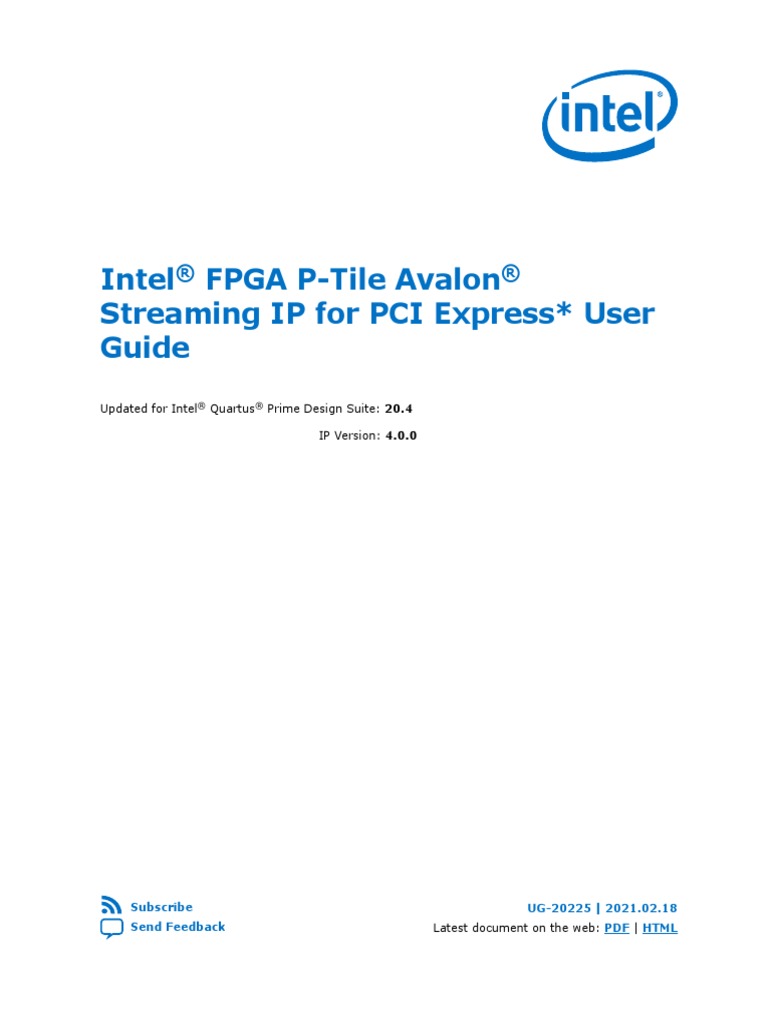 P-Tile Avalon Streaming IP For PCI Express User Guide | PDF | Field ...
