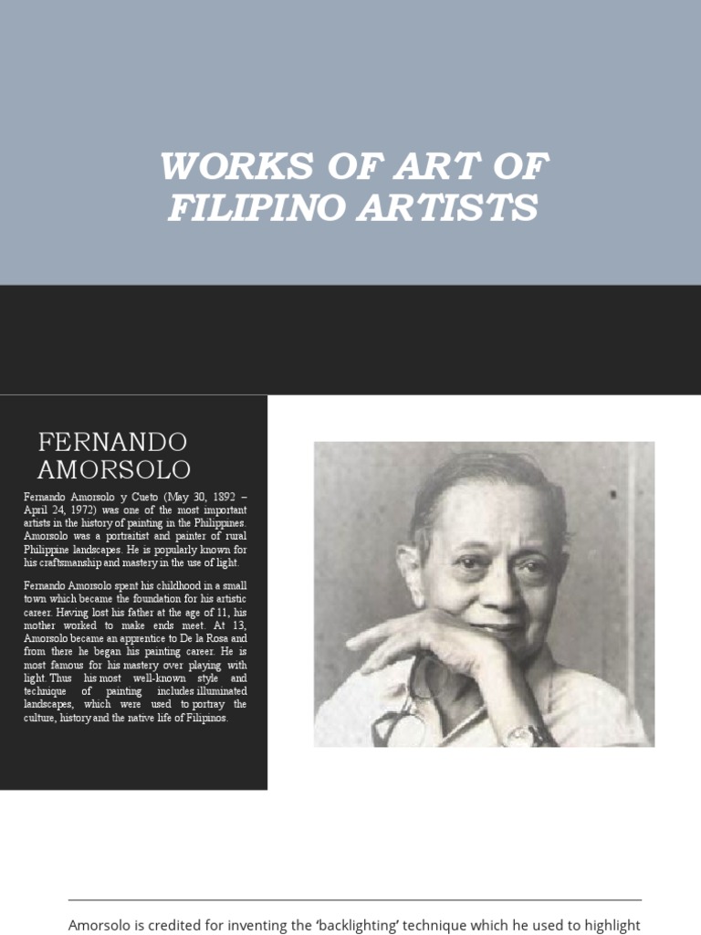 Filipino Art: Amorsolo & Manansala | PDF | Paintings | Arts (General)