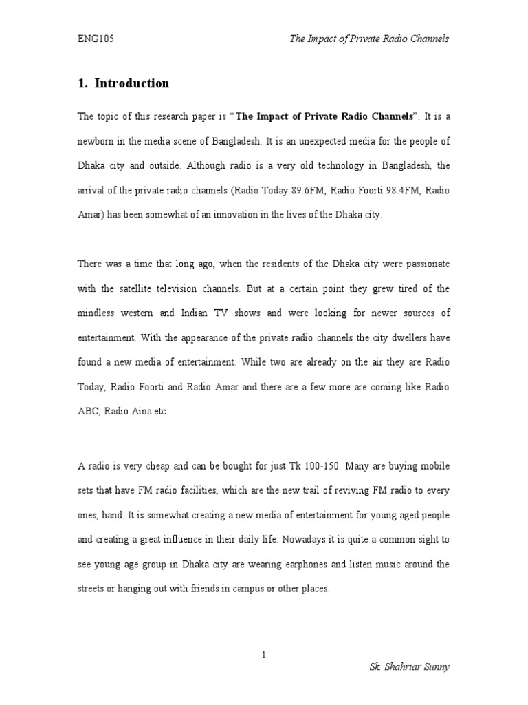 Impact of Radio Foorti in Dhaka | PDF | Talk Radio | Radio Broadcasting