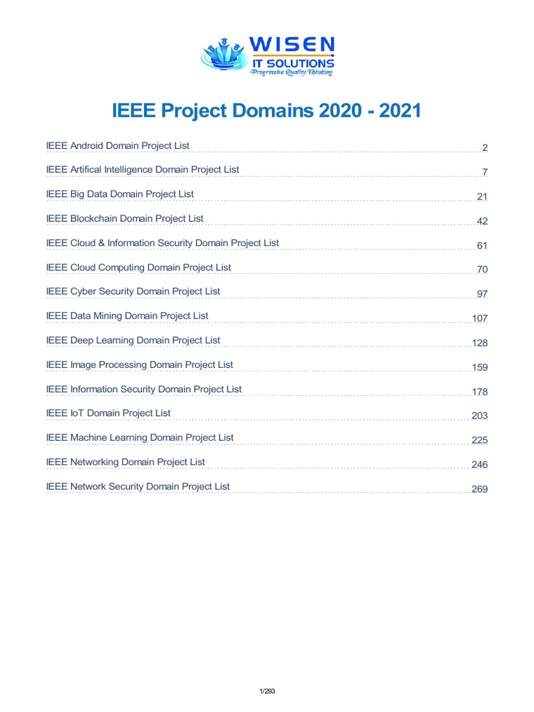 IEEE Project Titles 2020 | PDF | Android (Operating System ...