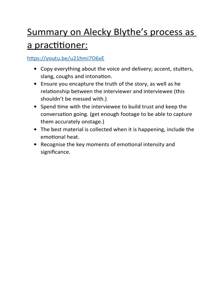Alecky Practitioner Summary Steps | PDF