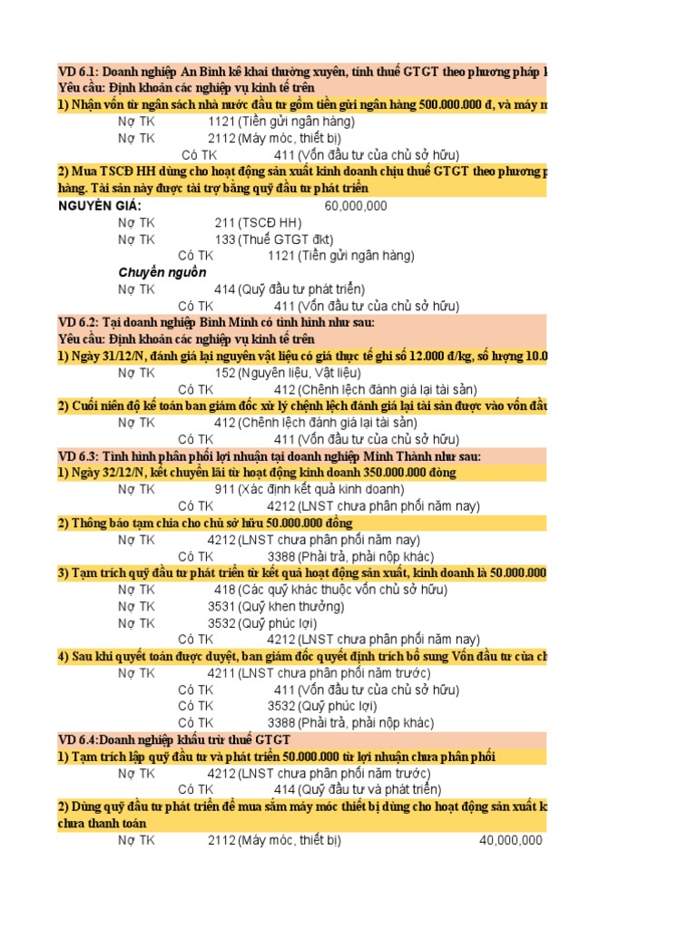 CHƯƠNG 6 KTTC1 KẾ TOÁN VỐN CHỦ SỞ HỮU | PDF