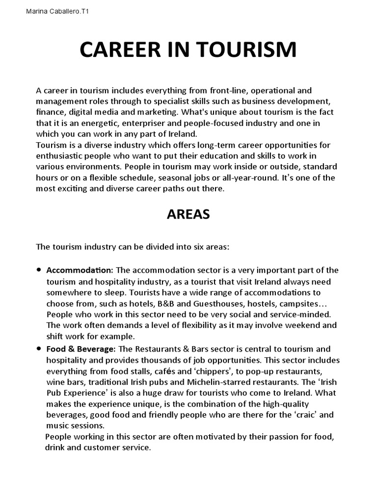 Tourism Assignment Career Marina | PDF | Tourism | Hotel