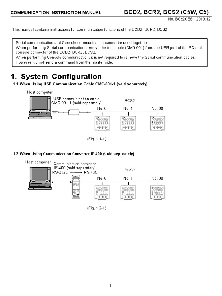 System Configuration: BCD2, BCR2, BCS2 (C5W, C5) | PDF | Error ...