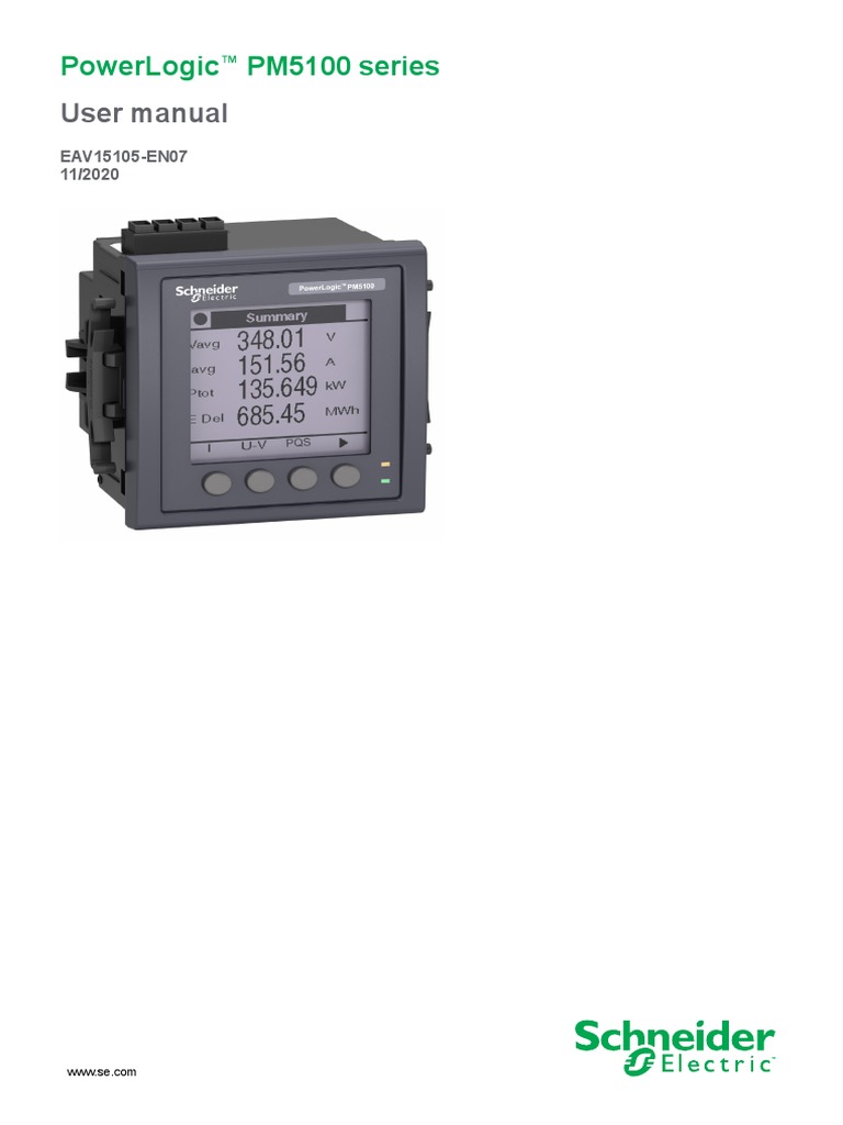 PowerLogic PM5100 Series | PDF | Scada | Electrical Wiring