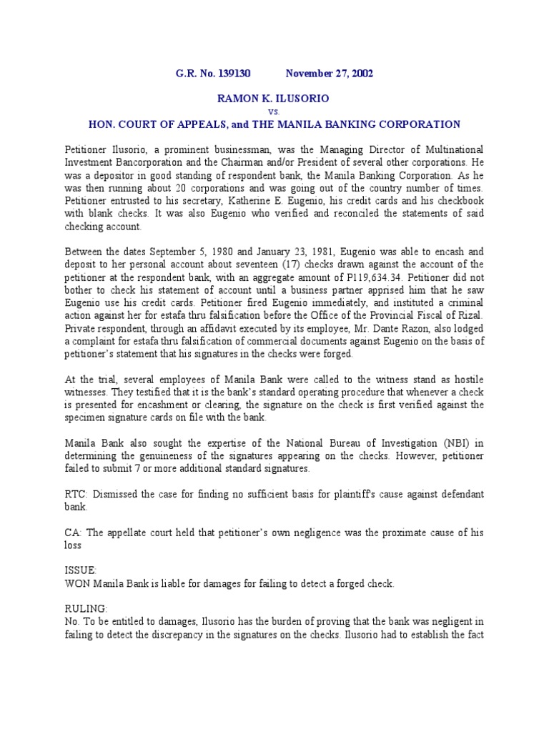 Ilusorio v. Court of Appeals | PDF | Negligence | Signature