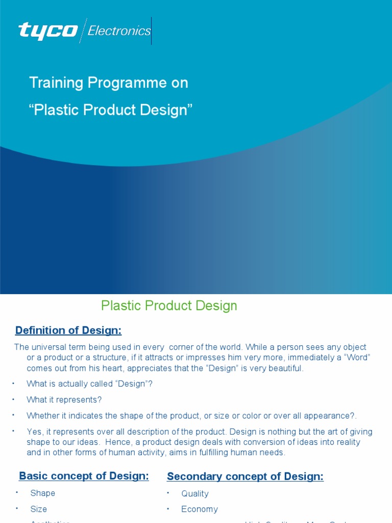 Plastic Product Design Training Guide | PDF | Wear | Strength Of Materials