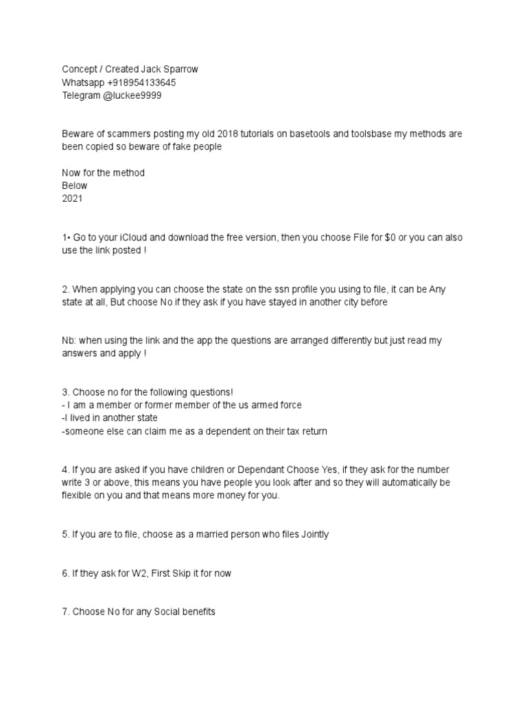 Tax Filing Method Guide 2021 | PDF | Services (Economics) | Government ...