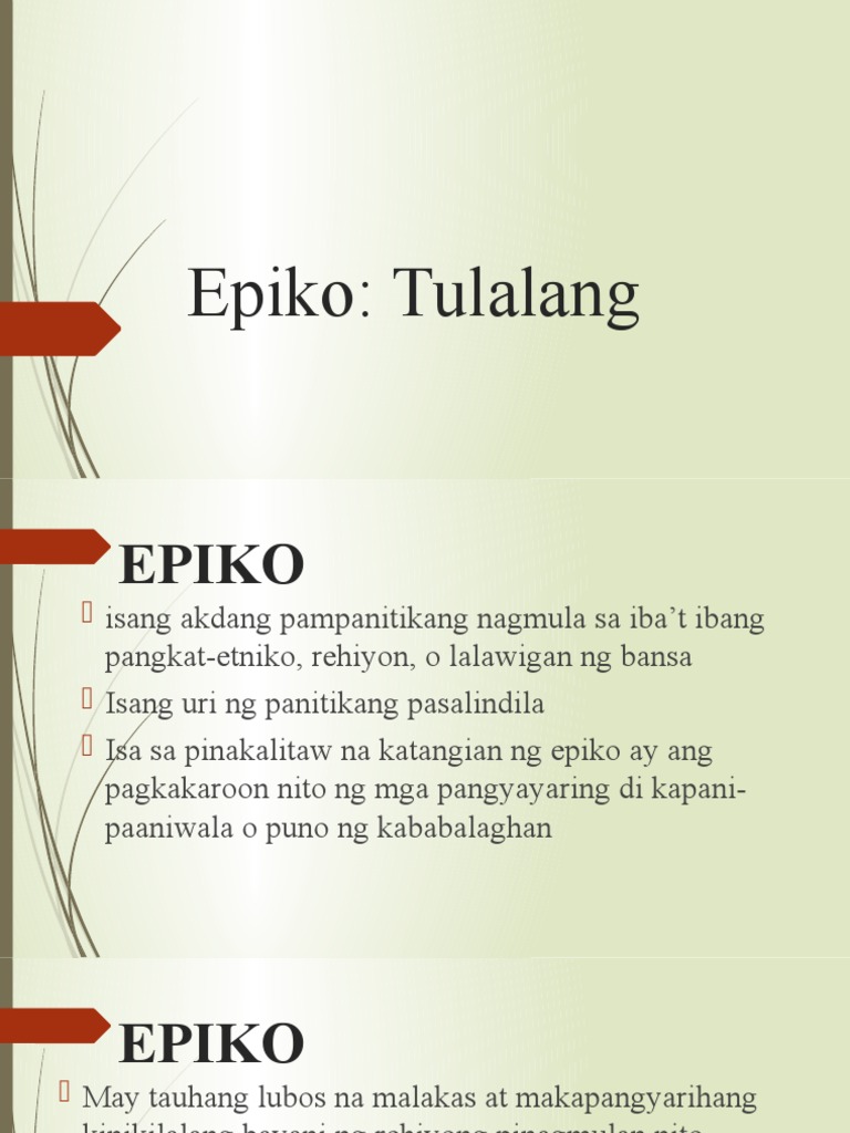 Epiko 7 Tulalang | PDF