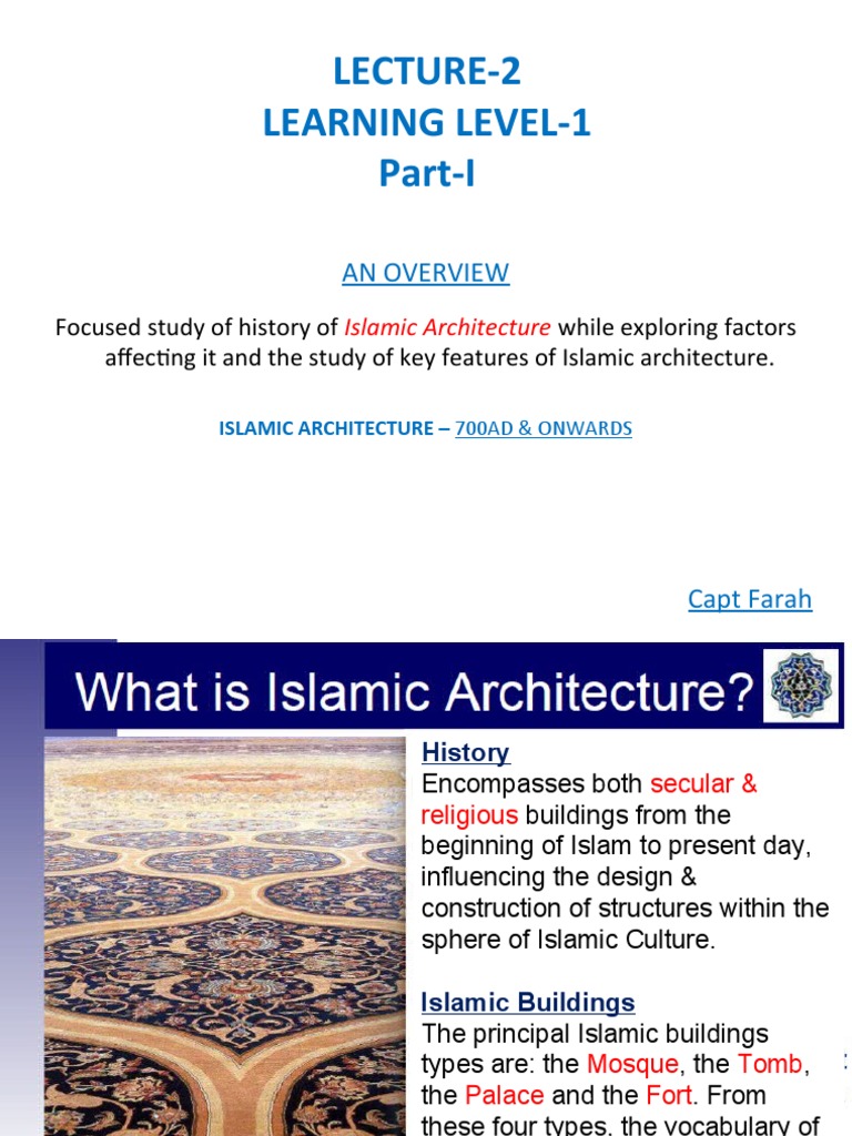 Lecture-2 Part I (Islamic Architecture) | Download Free PDF | Mosque ...